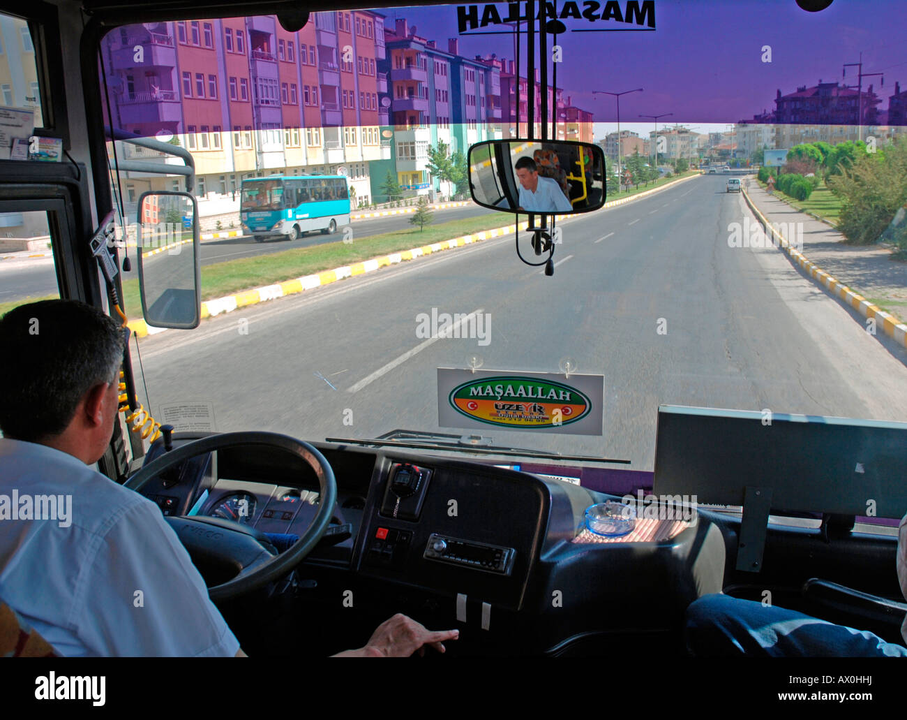 Inside bus view driver road hi-res stock photography and images - Alamy