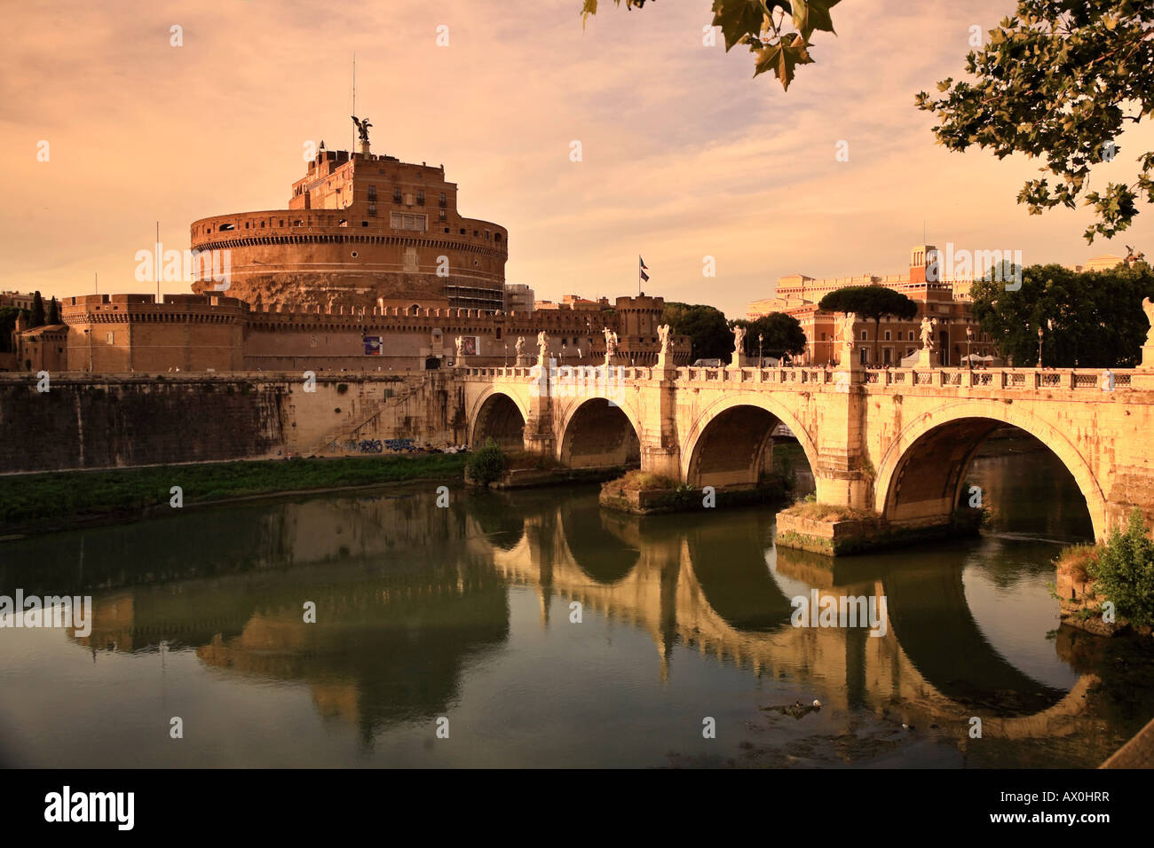 Castel Sant'Angelo & Sant'Angelo Bridge, Rome, Italy Stock Photo - Alamy