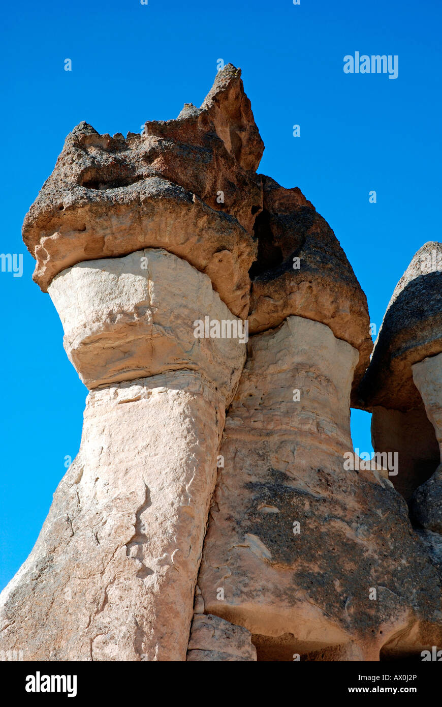 Tufa formations, Valley of the Monks (Pasabagi-Valley) near Goereme ...