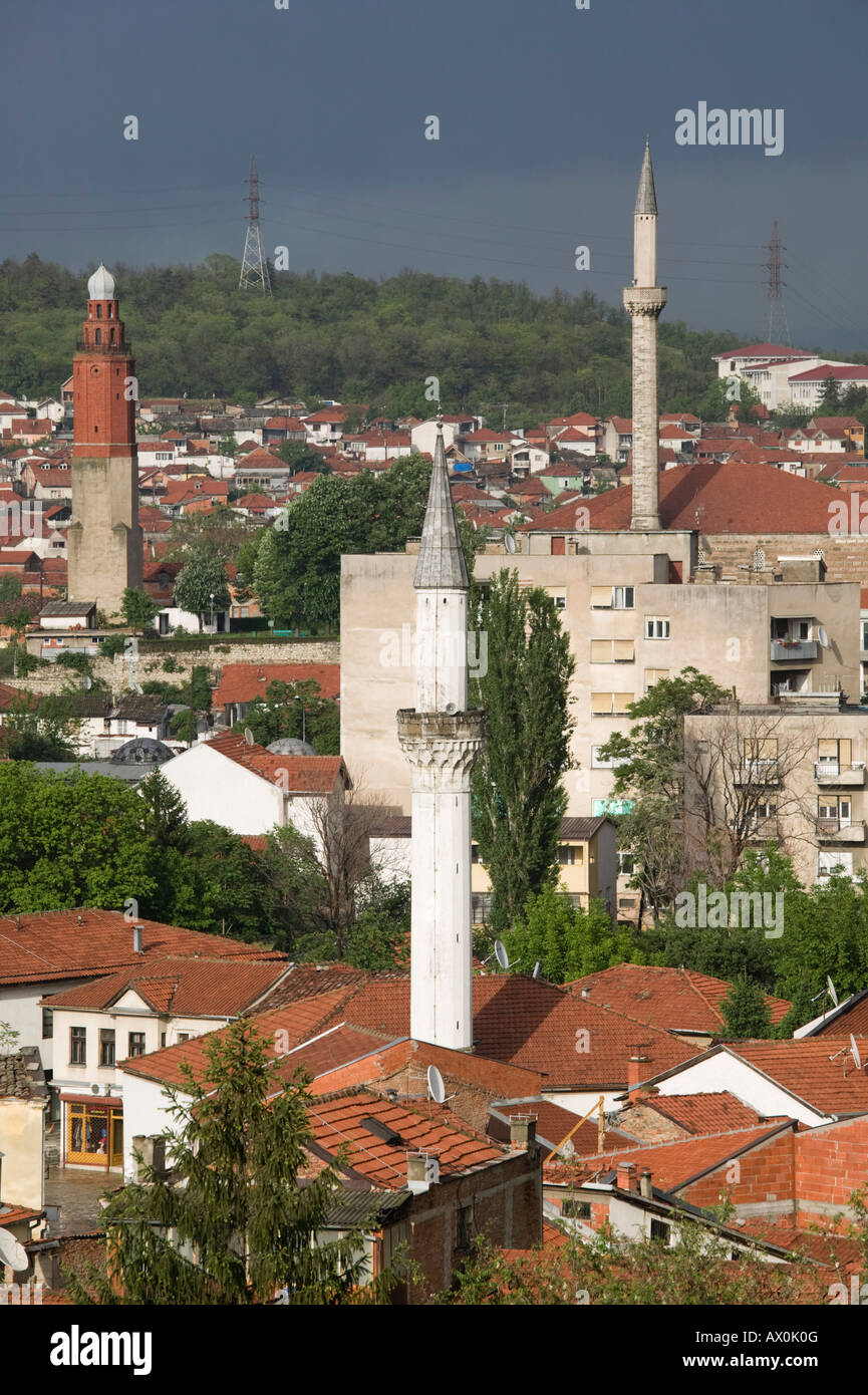 Macedonia, Skopje, Mosque Minarets of predominately Muslim Carsija Area ...