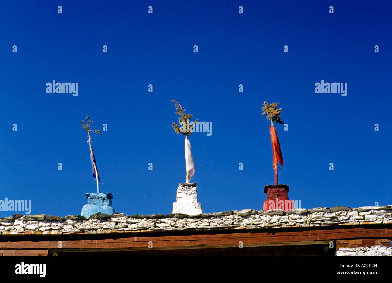 Points on a stupa symbolizing various steps of enlightenment, Annapurna ...