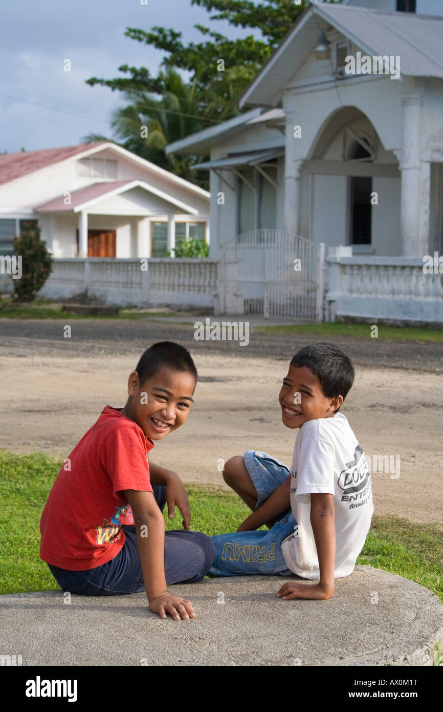 Children, Kosrae, Federated States of Micronesia Stock Photo - Alamy