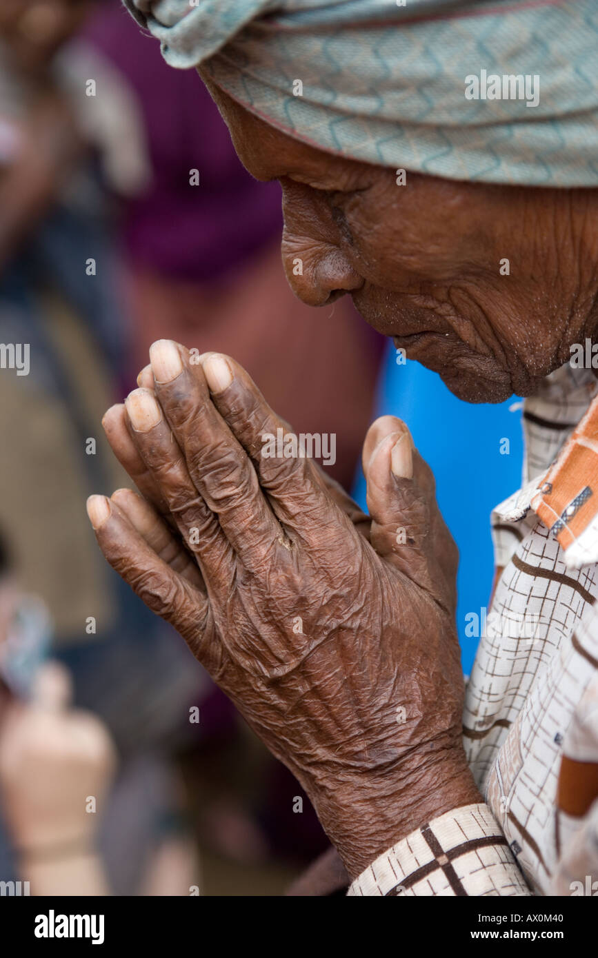 Old man hear Hyderabad India thanking guests for coming Stock Photo - Alamy