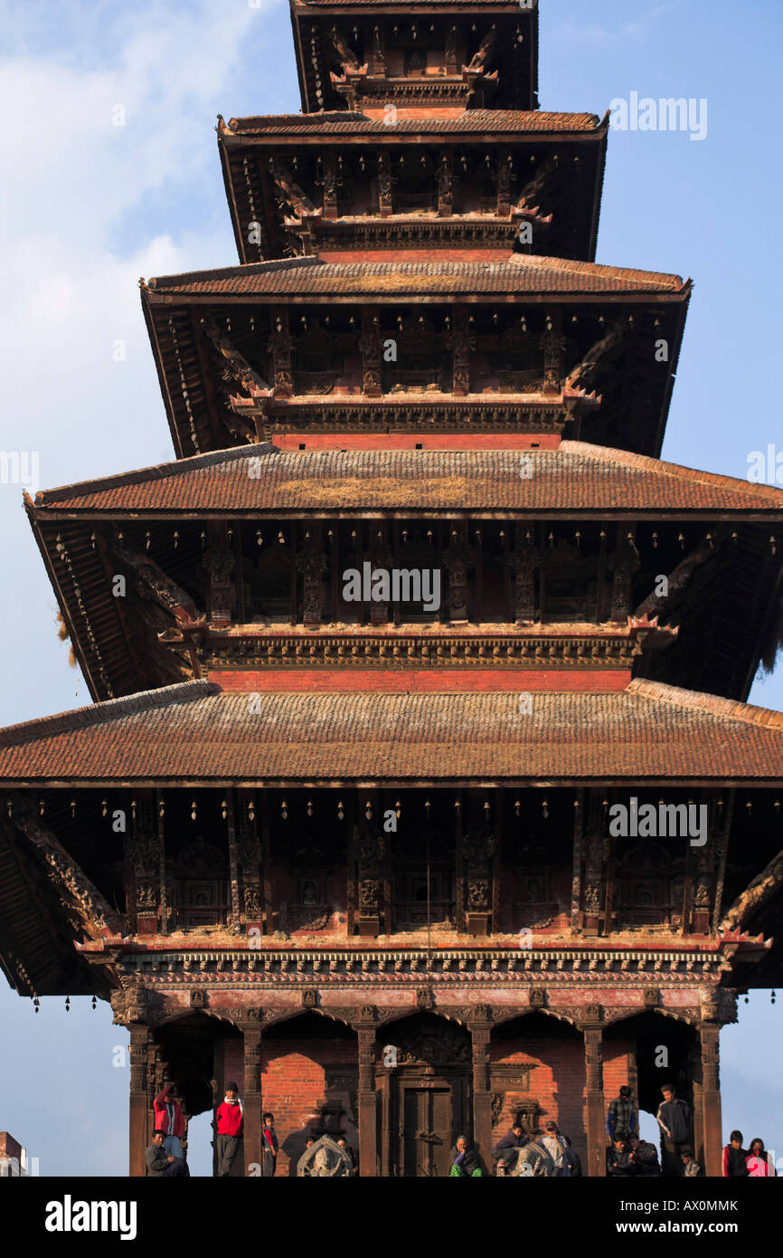 Nepal, Bhaktapur, Taumadhi Square, 5 storey Nyatapola Temple the ...