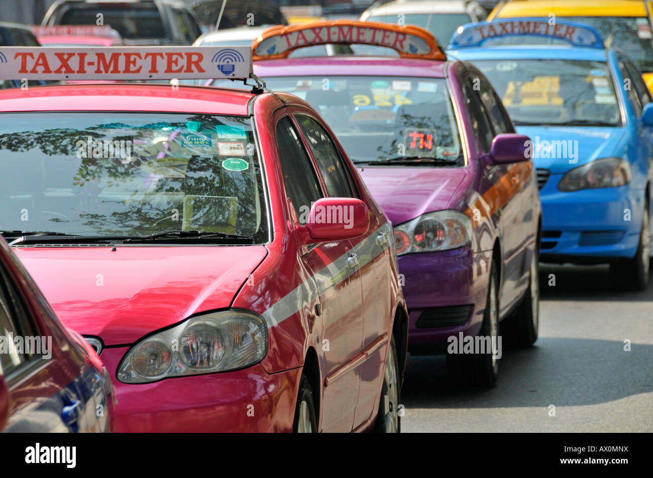 Taxis, Chinatown, Bangkok, Thailand, Southeast Asia, Asia Stock Photo ...