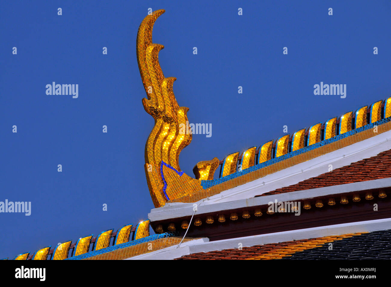 Roof detail: Chofah (Sky Tassell) at Phra Mondhop (library) in Wat Phra ...