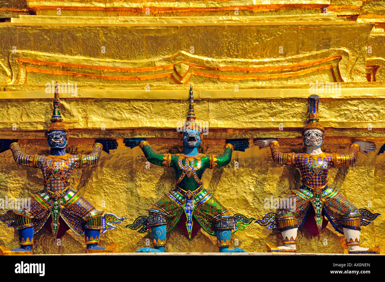 Detail of mythical creature in grand palace bangkok hi-res stock ...