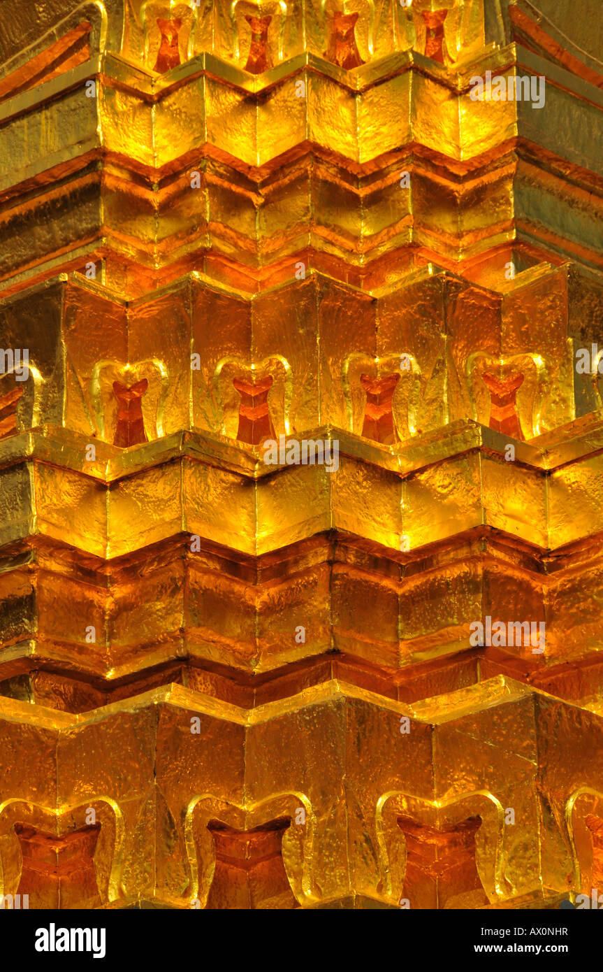 Golden Chedi in front of the pantheon, carried by twenty monkeys and ...