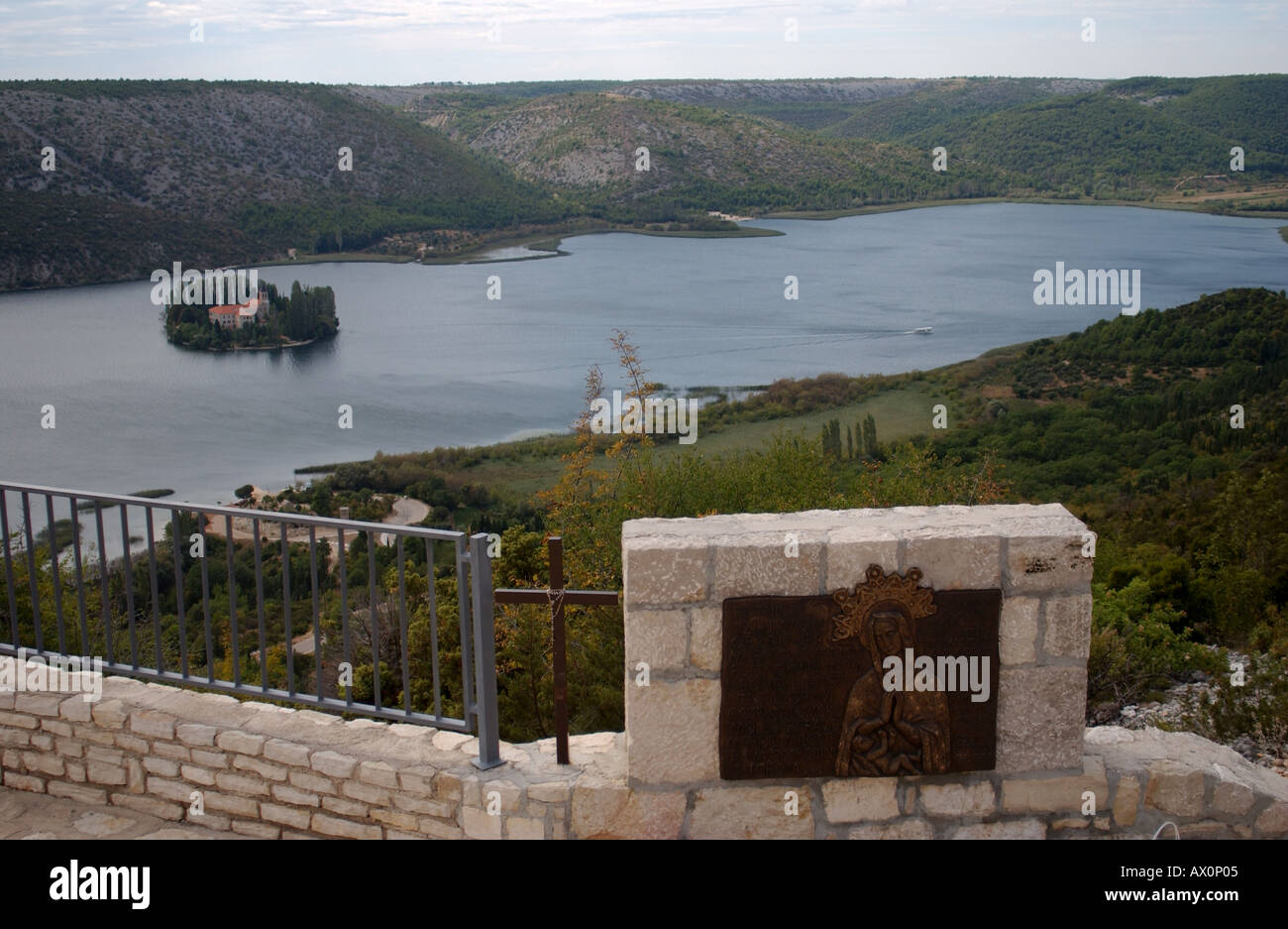 Franciscan monastery on an island in Visovac lake , croatia Stock Photo ...