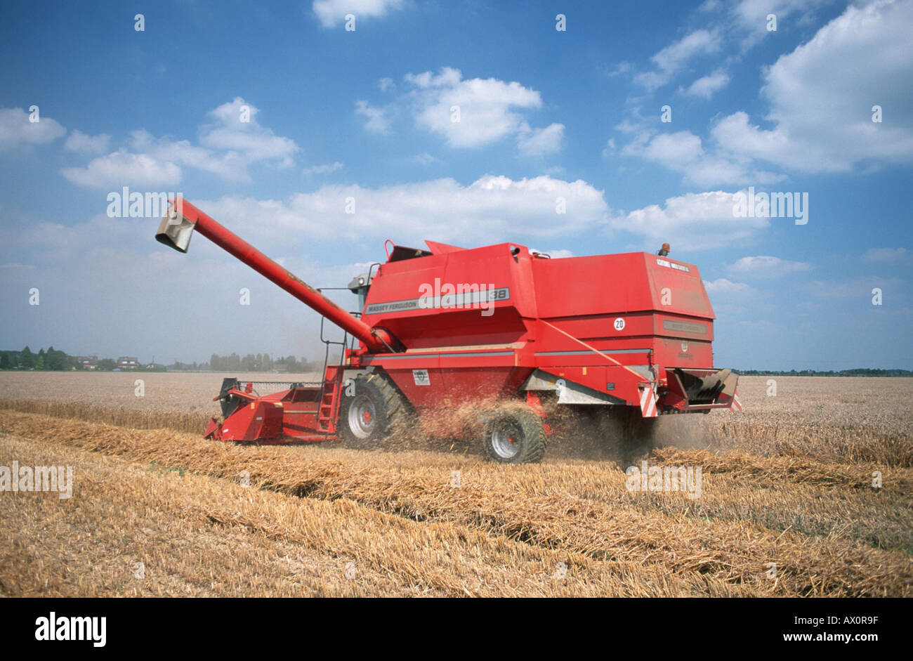 combine harvester in grain field, Germany Stock Photo - Alamy