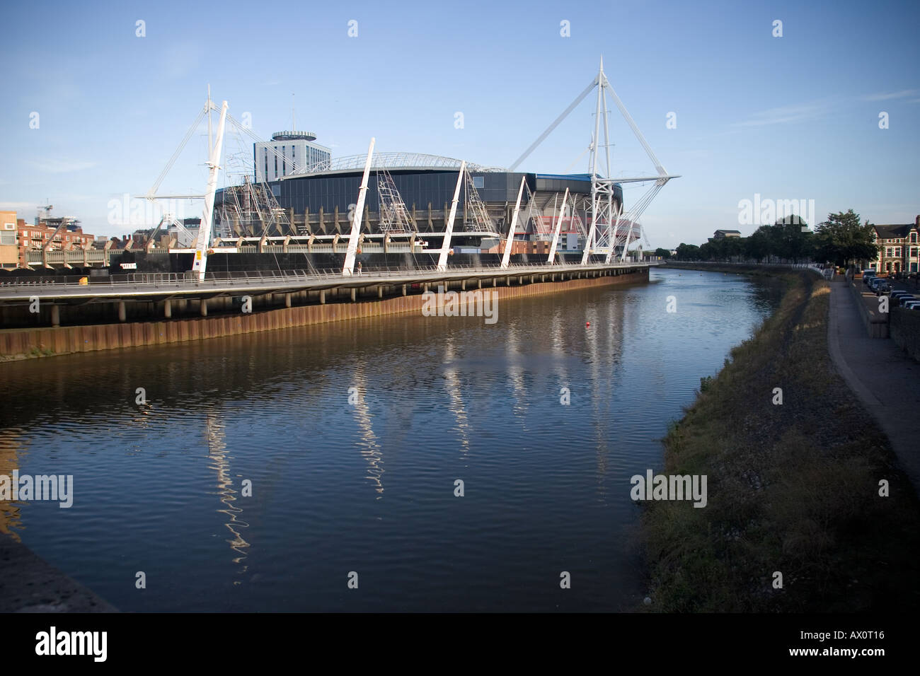 River Taff and Millennium Stadium Cardiff Wales UK Stock Photo - Alamy