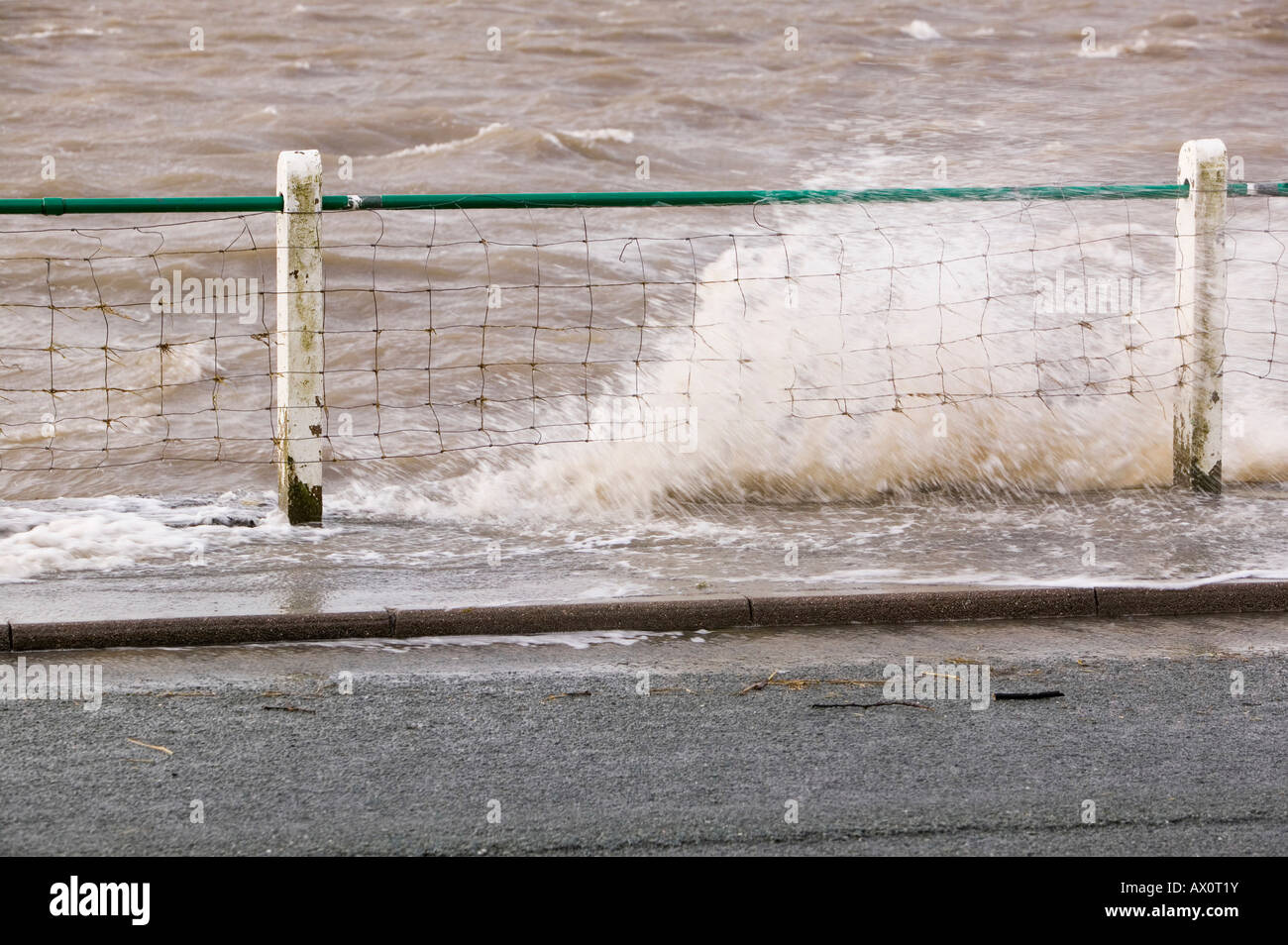 Flooding at Sandside near Arnside UK caused by high spring tides and ...