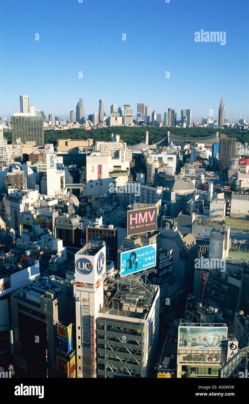 Japan, Honshu, Tokyo, Shibuya & Shinjuku Area Skyline Stock Photo - Alamy