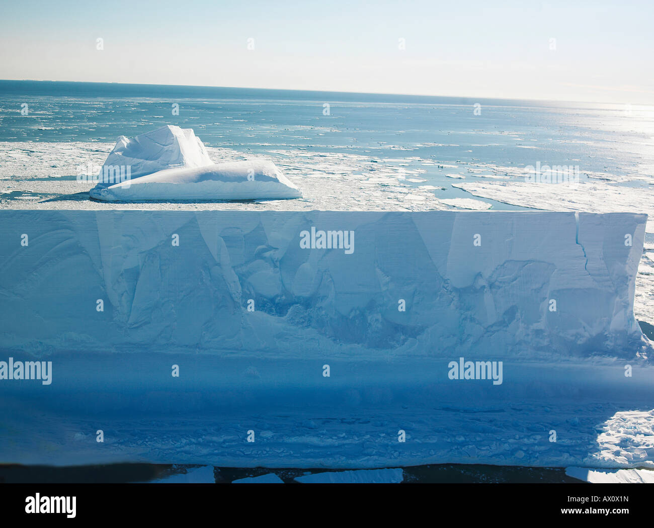 Iceberg off the coast of Franklin Island, seen from a helicopter ...