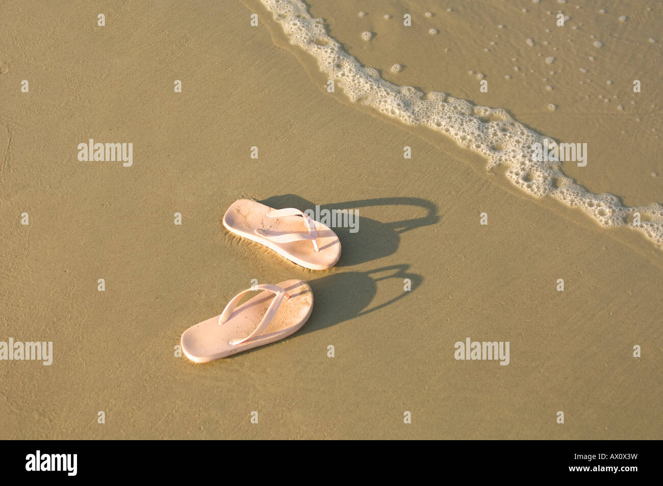 Flip flops on Beach, Amelia Island, Florida, USA Stock Photo - Alamy