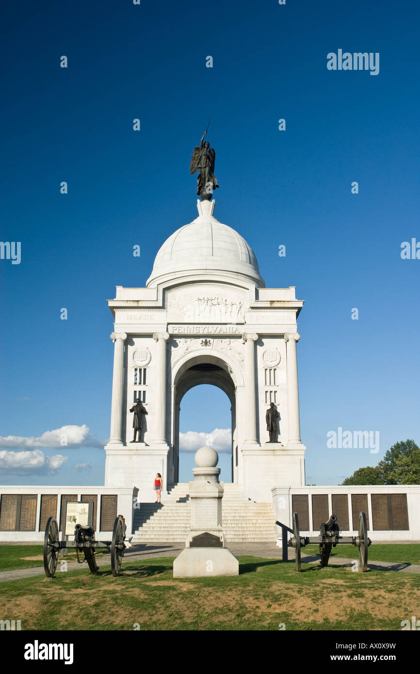 USA, Pennsylvania, Gettysburg, Cemetery Ridge, Pennsylvania Monument ...
