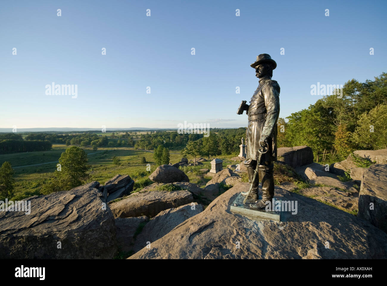 USA, Pennsylvania, Gettysburg, Little Roundtop Hill, Little Roundtop ...