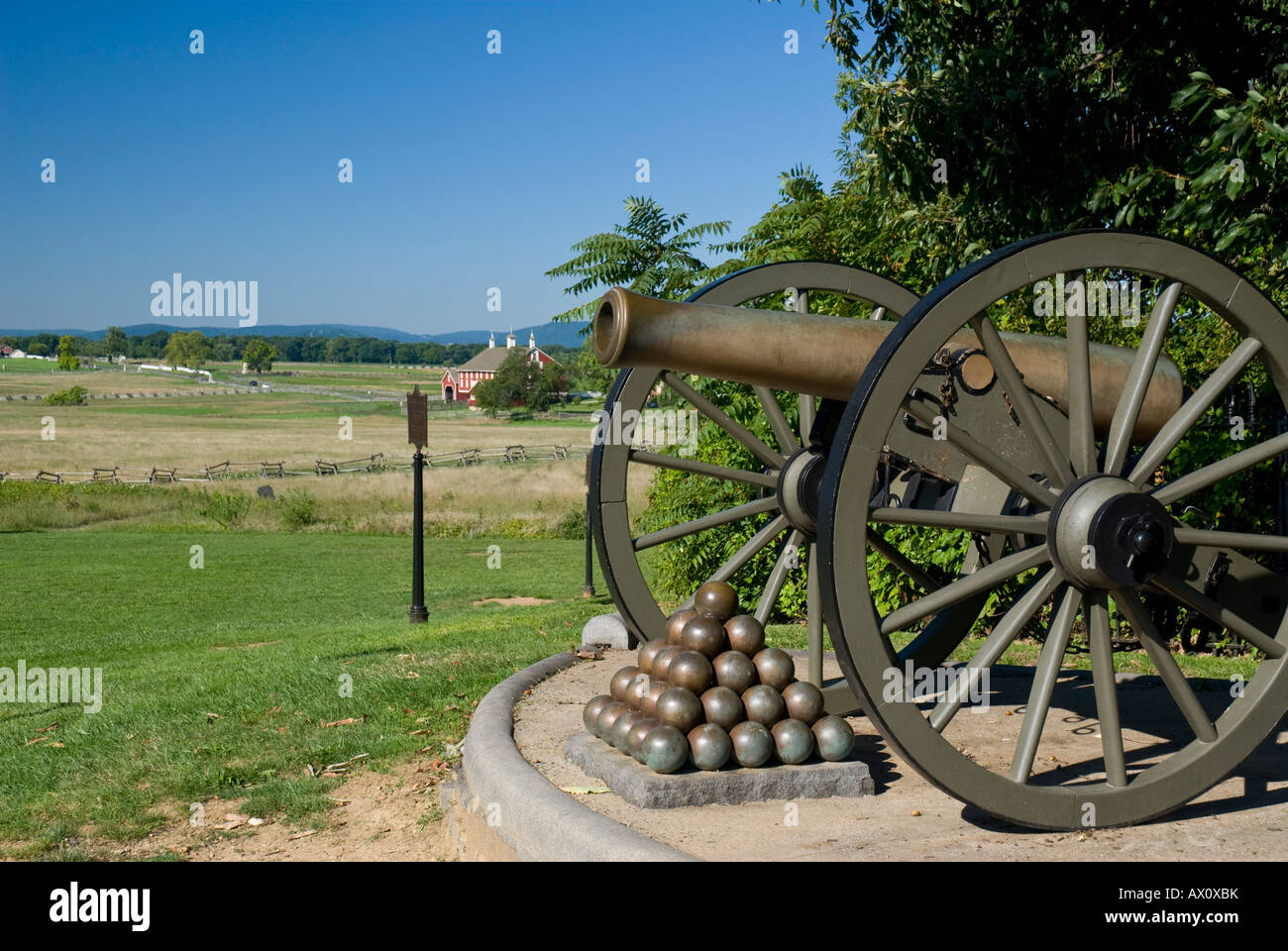 USA, Pennsylvania, Gettysburg, Cemetery Ridge, Memorial at the Copse of ...