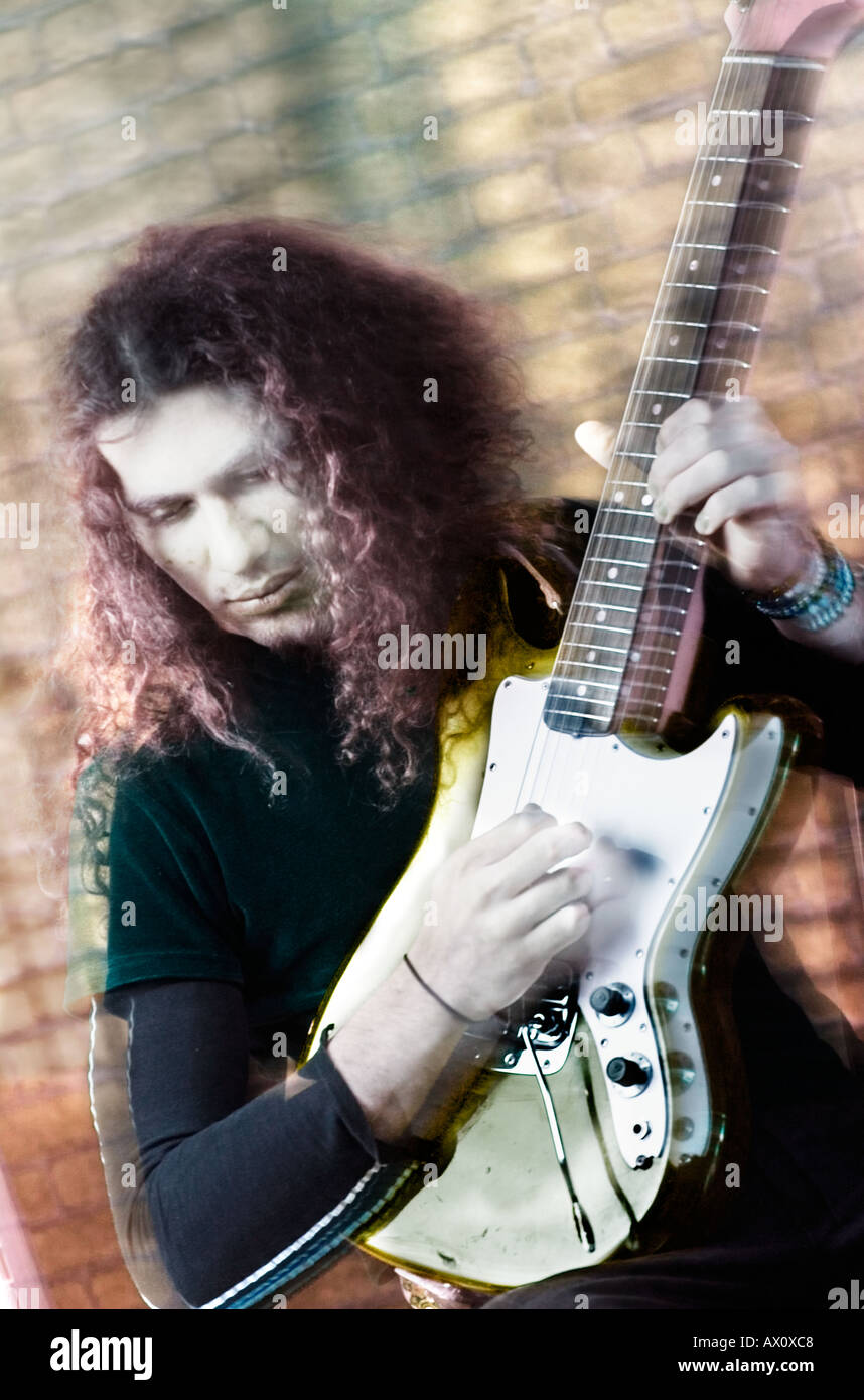 Portrait male guitar player Stock Photo - Alamy