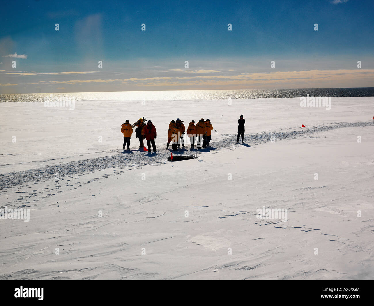Group on top of Ross Ice Shelf, Antarctica Stock Photo - Alamy