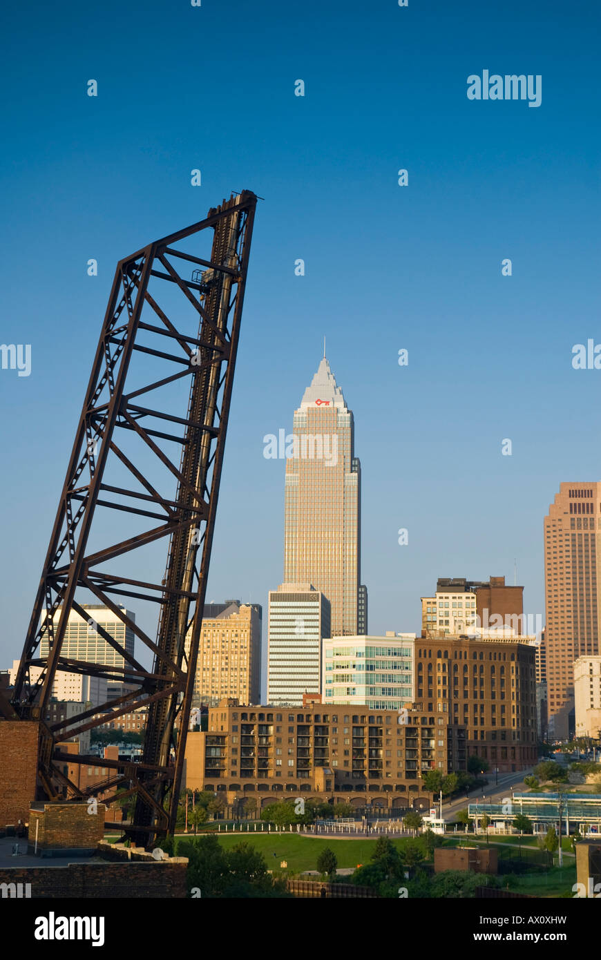 USA, Ohio, Cleveland, Downtown from The Flats District Stock Photo - Alamy