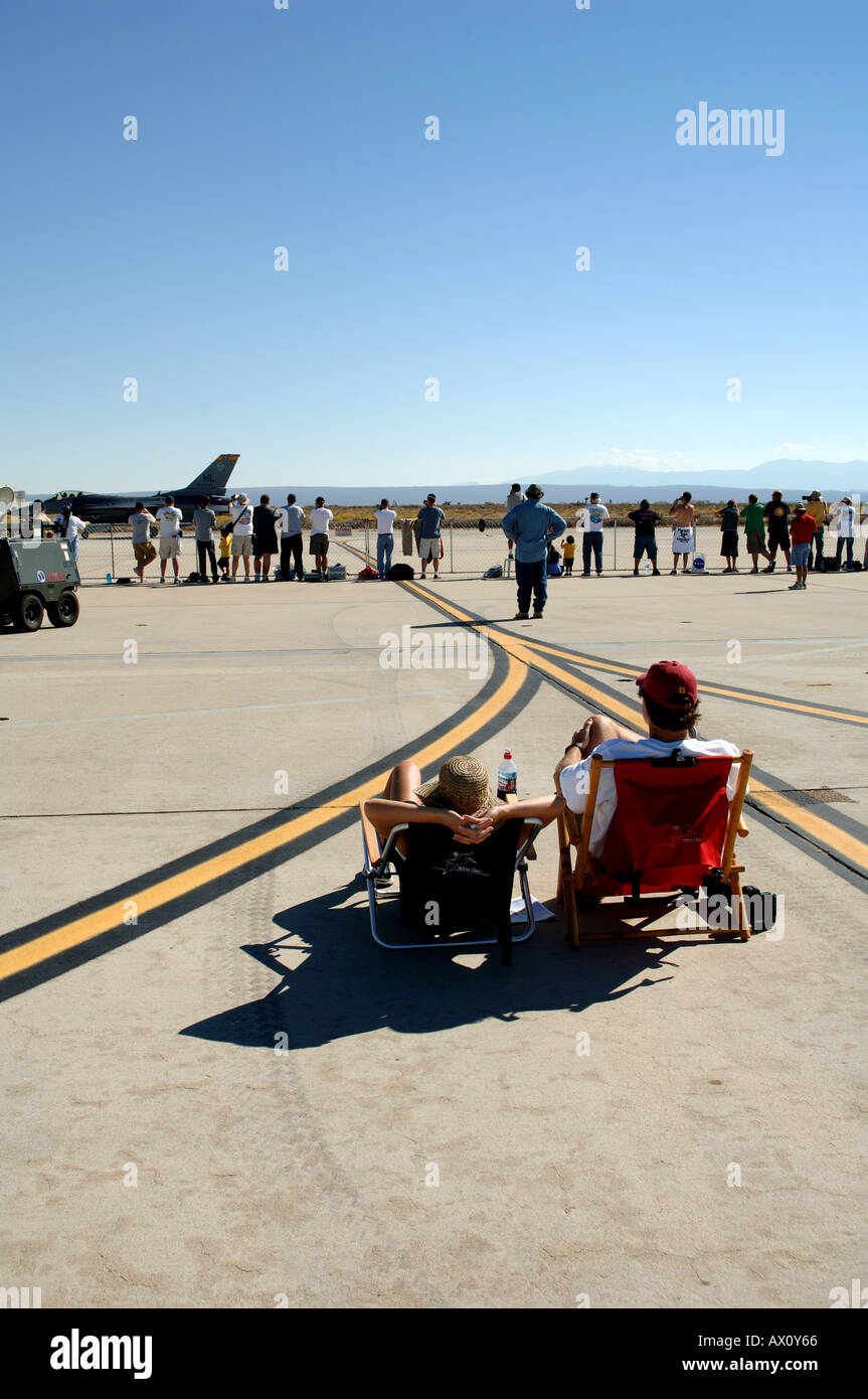 Visitors enjoying the air show at Edwards Air Force Base Open House ...