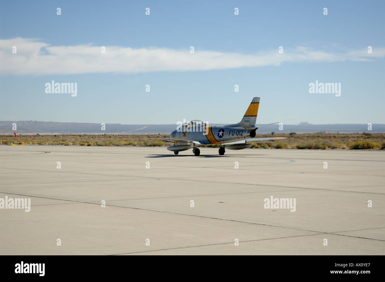 Fighter aircraft taxing on runway at Edwards Air Force Base Open House ...