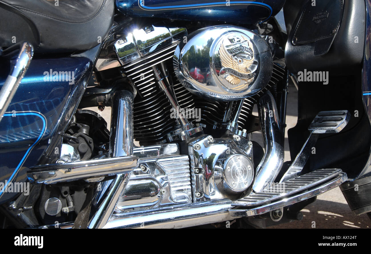 Custom motor cycle engine close up Stock Photo - Alamy