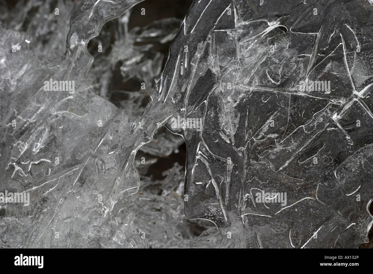 Ice formations and structures at a brook Stock Photo - Alamy