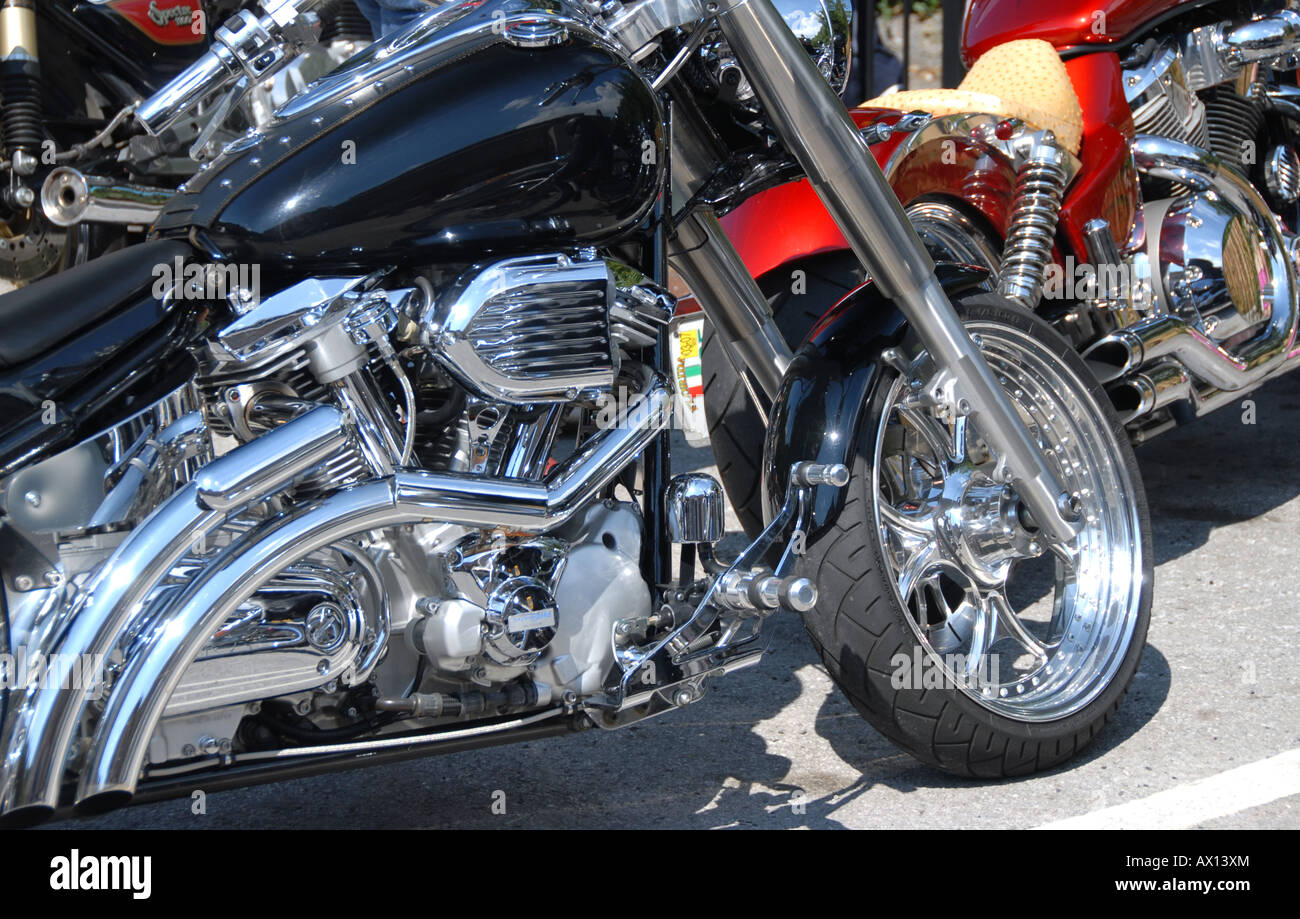 Custom Motor cycle engine close up Stock Photo - Alamy