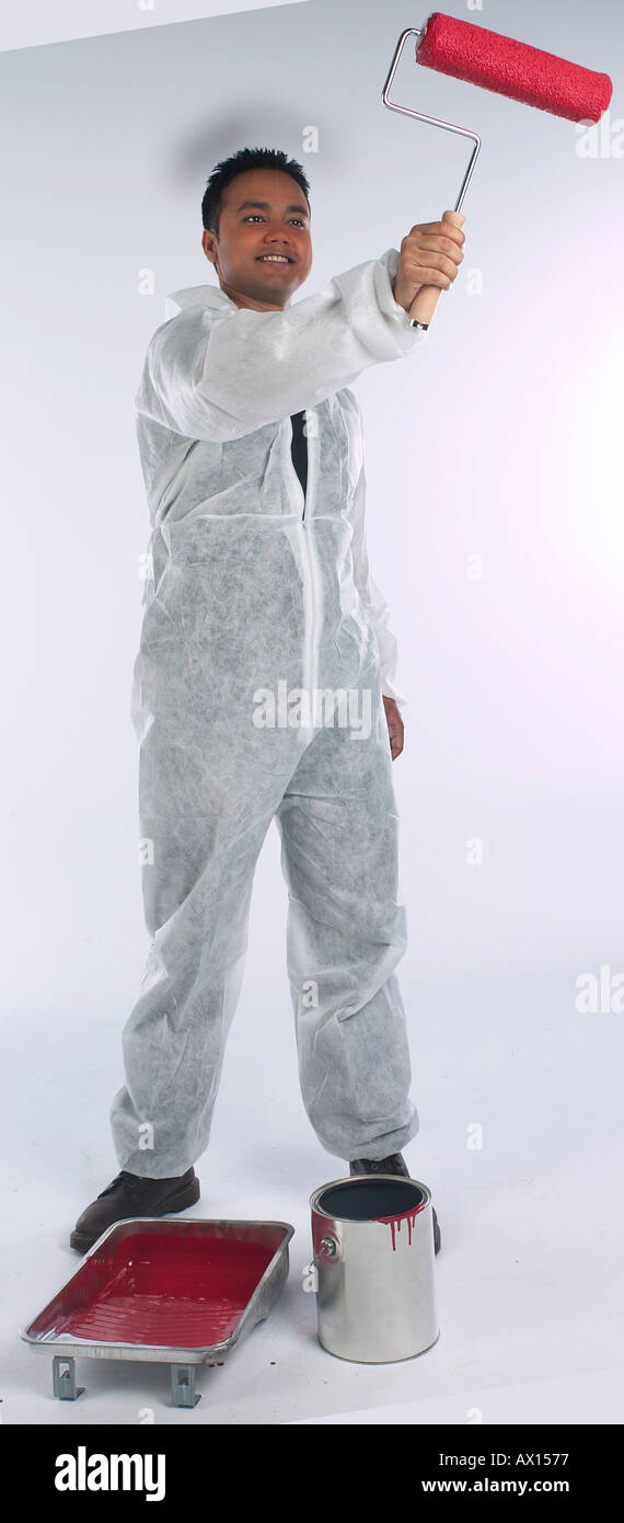 Worker painting a82 Stock Photo - Alamy