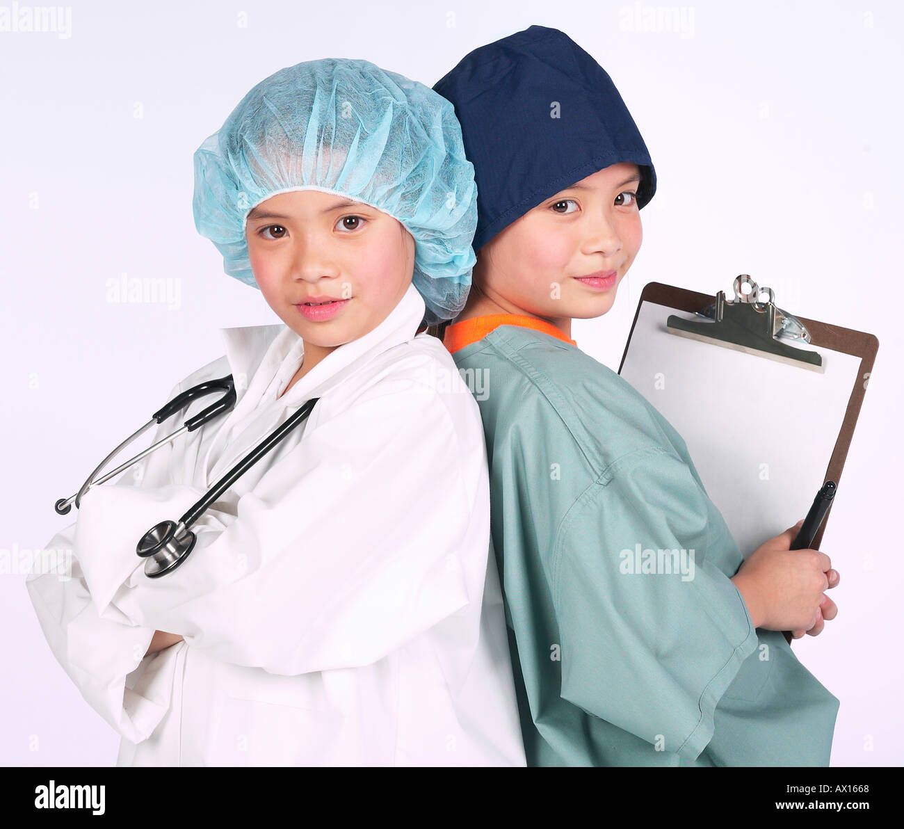 children dressed as doctors BE 7 Stock Photo - Alamy
