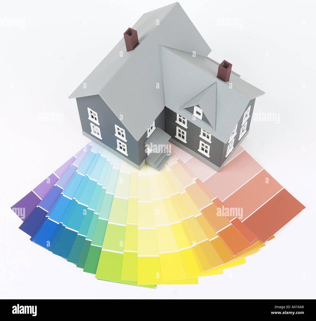 Toy House Color Cards BE Stock Photo - Alamy