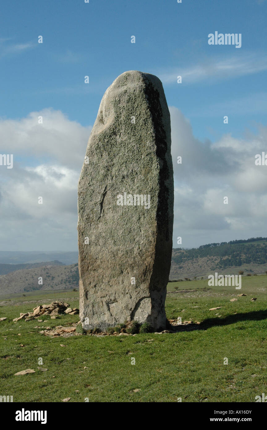 Menhir at Cham Des Bondons, Lozère, France Stock Photo - Alamy
