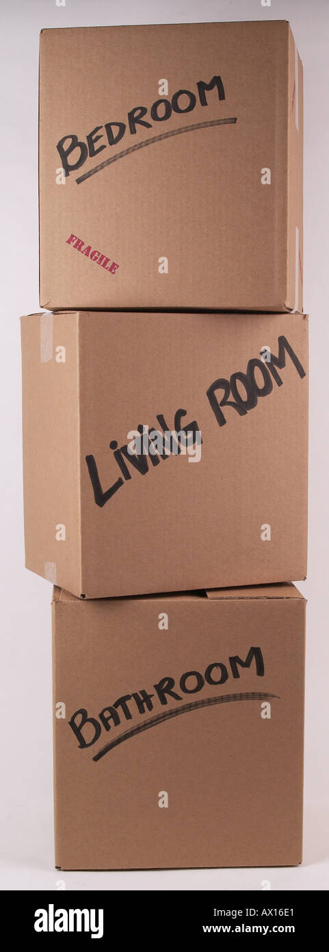 Packed Boxes BE Stock Photo - Alamy