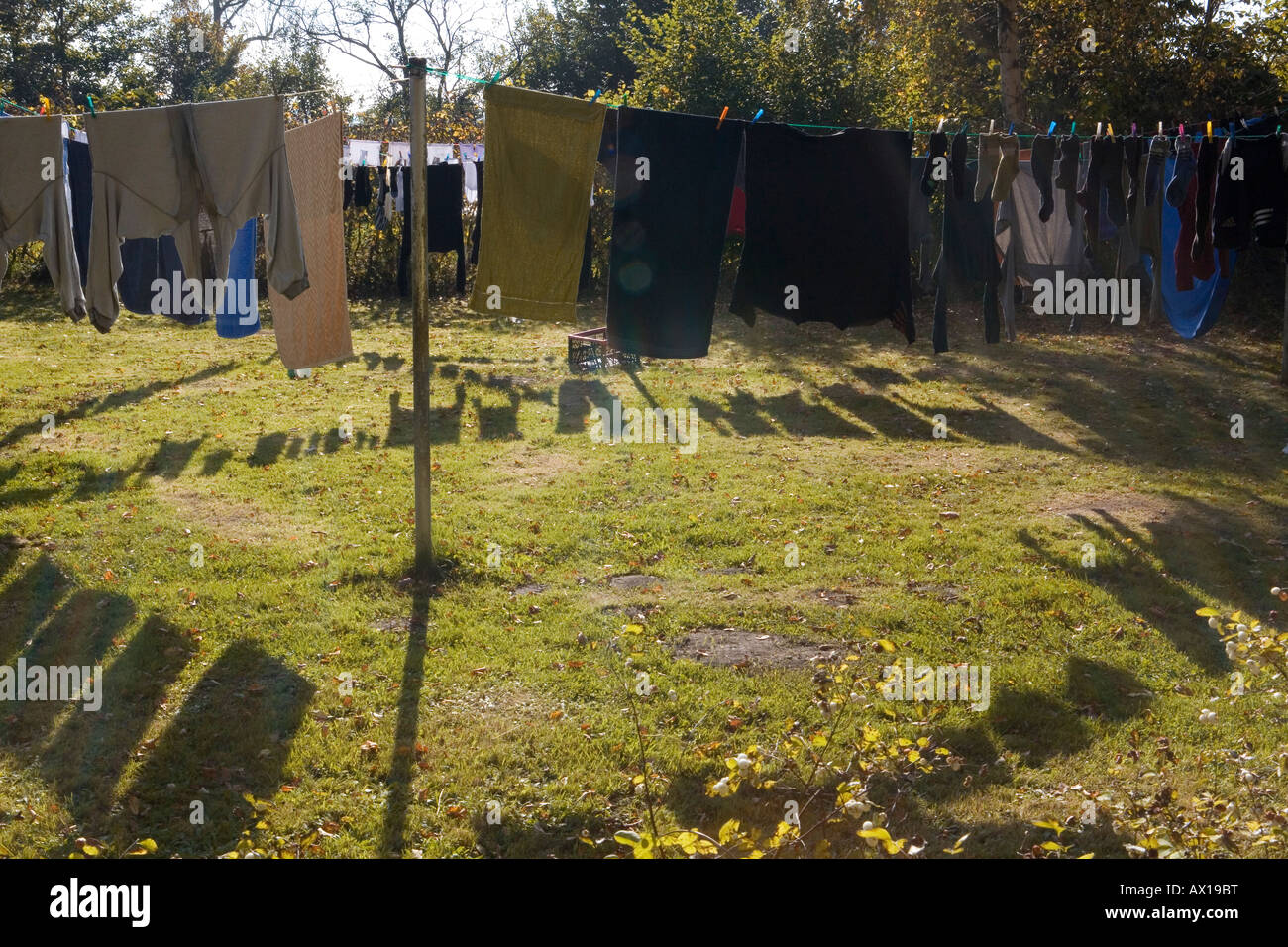 clothes hanging to dry in the sun Stock Photo - Alamy