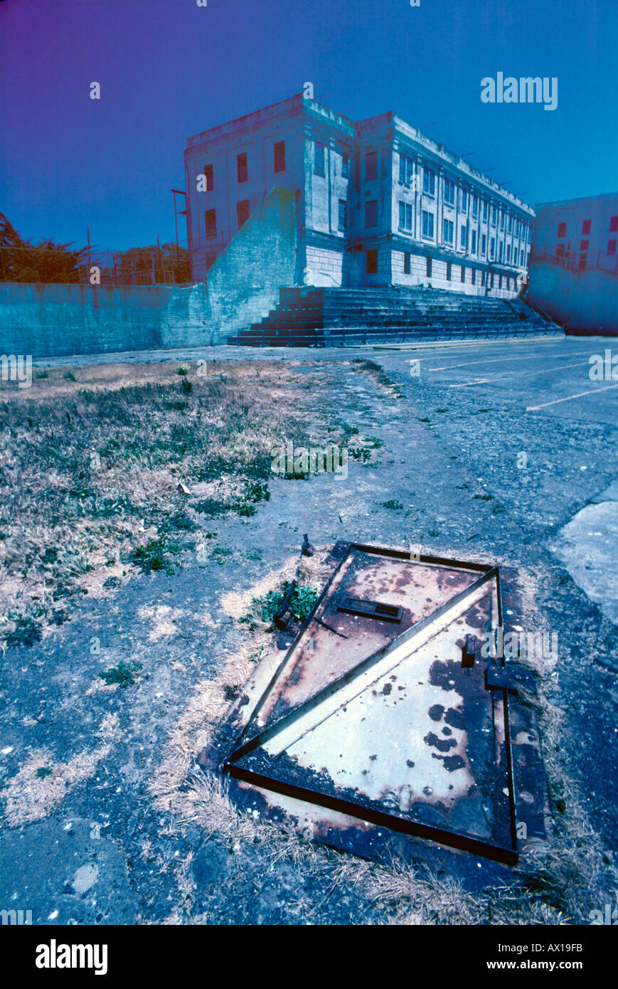 The exercise yard Alcatraz prison San Francisco Stock Photo - Alamy