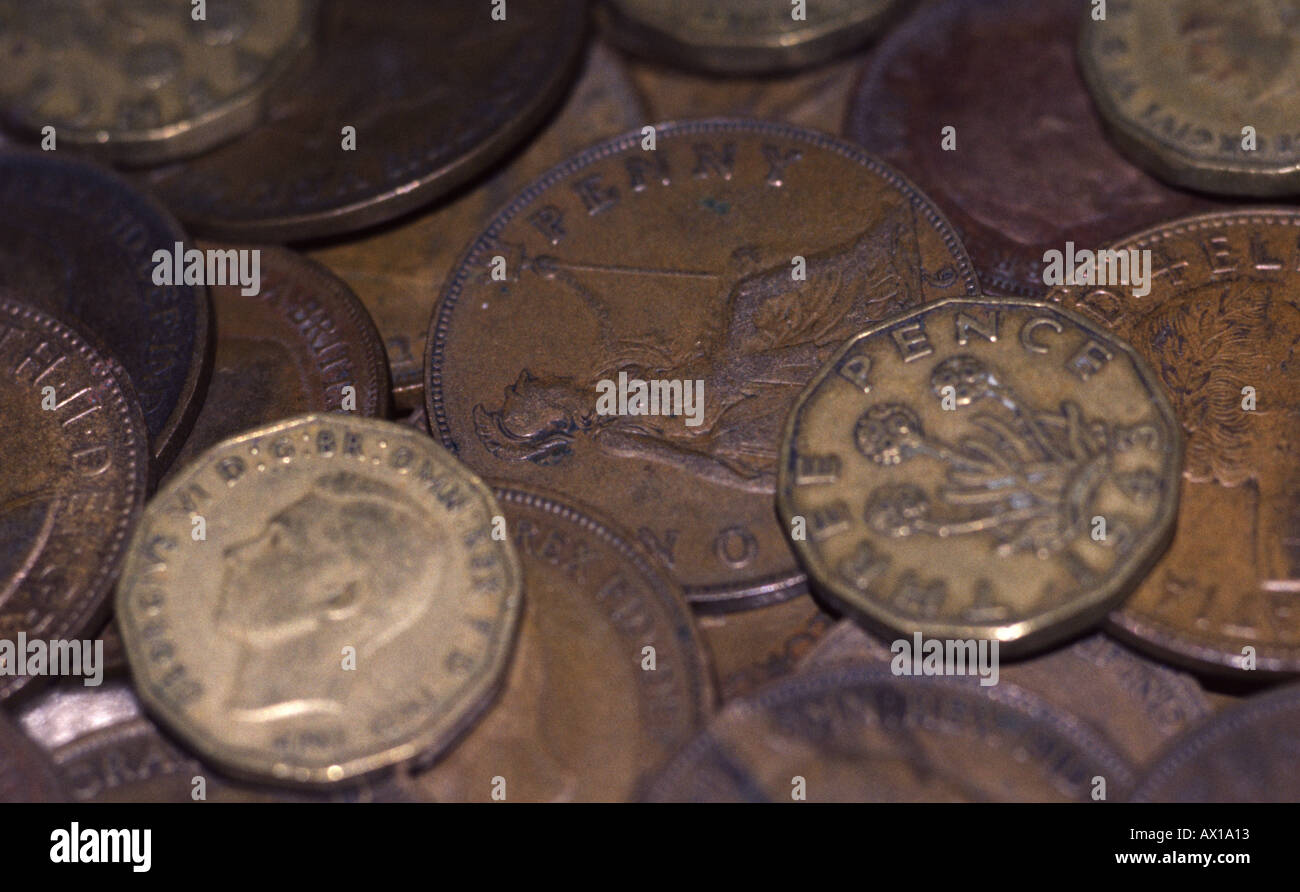 Pre decimal coins Stock Photo - Alamy