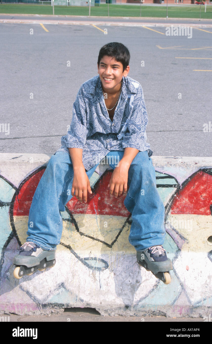 Boy with roller skates 0008 Stock Photo - Alamy