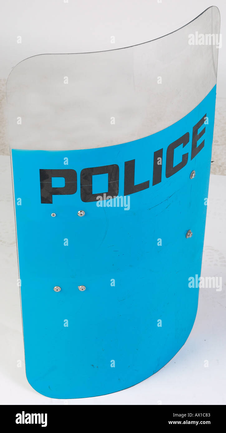 Blue police shield 1 Stock Photo - Alamy