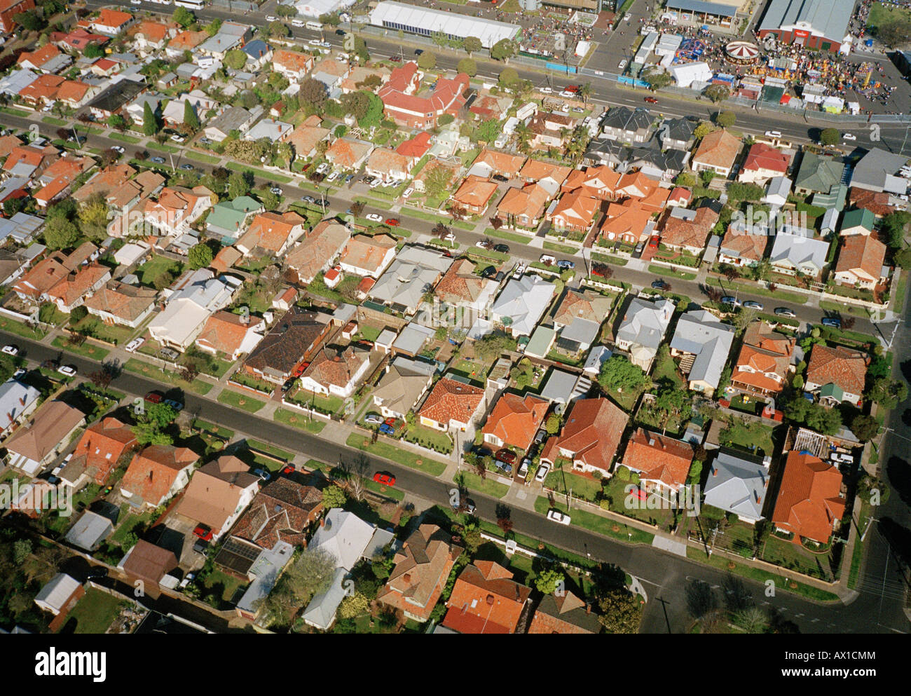 Aerial view of suburbs Stock Photo - Alamy