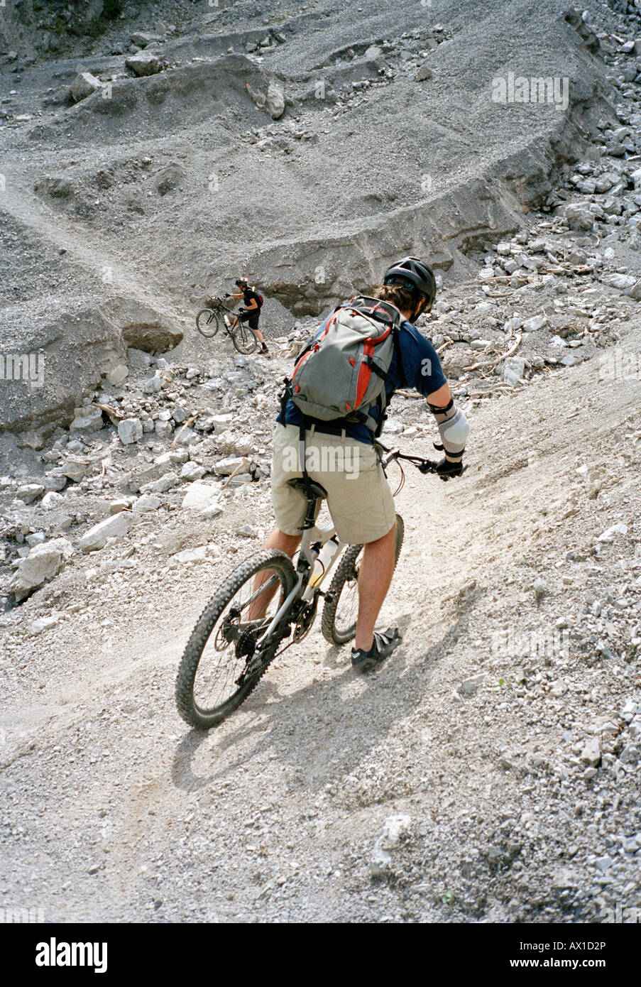 Two mountain bikers Stock Photo - Alamy