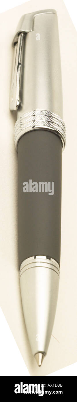 Silver ballpoint pen L3 Stock Photo - Alamy