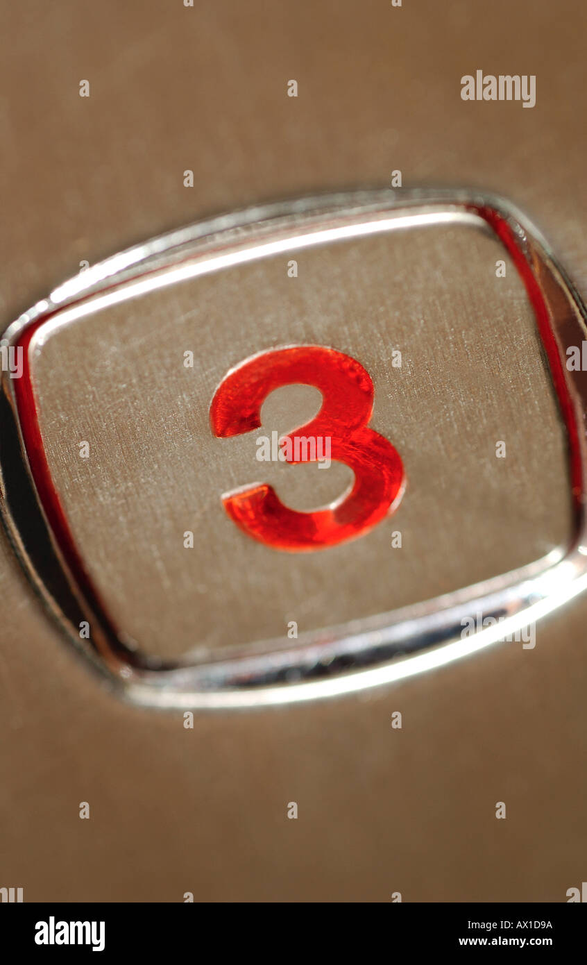 Number 3 button hi-res stock photography and images - Alamy