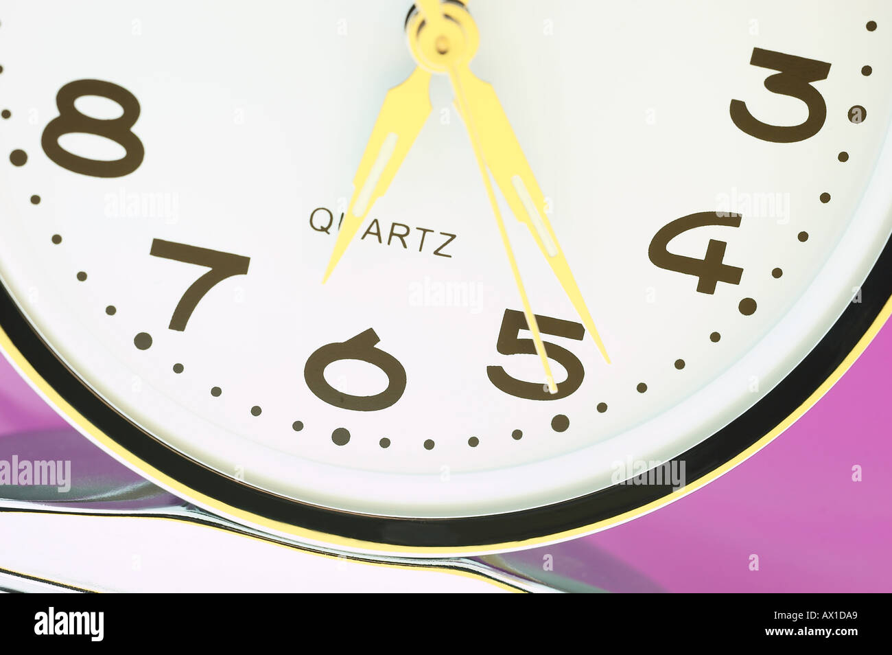 Clock with yellow hands Stock Photo - Alamy