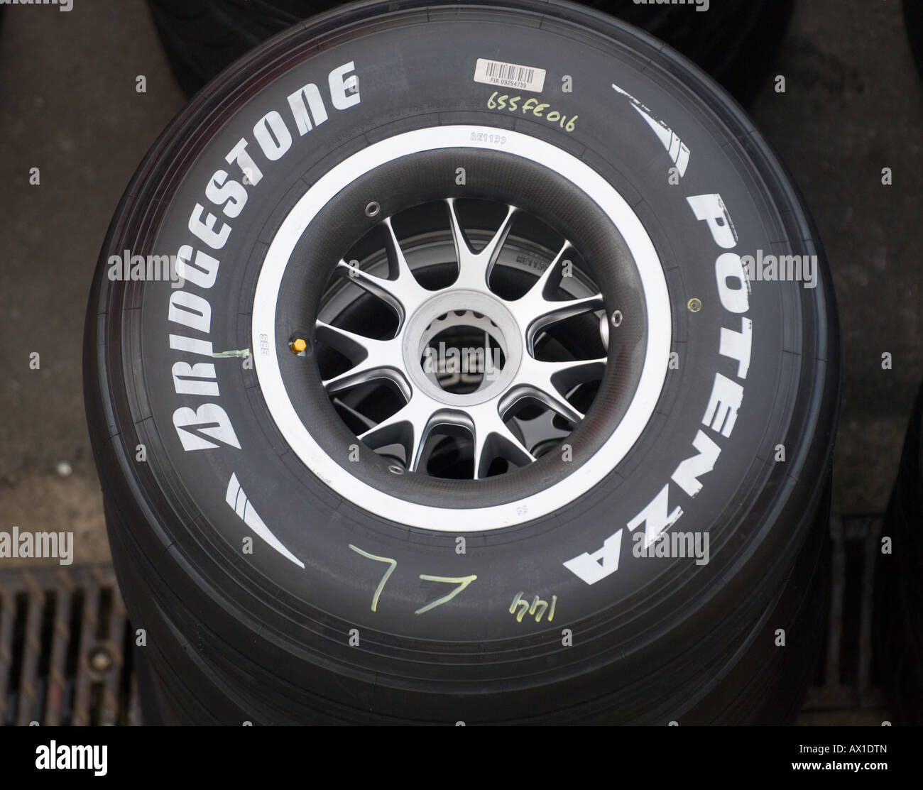 stack of Bridgestone Formula 1 tires Stock Photo - Alamy