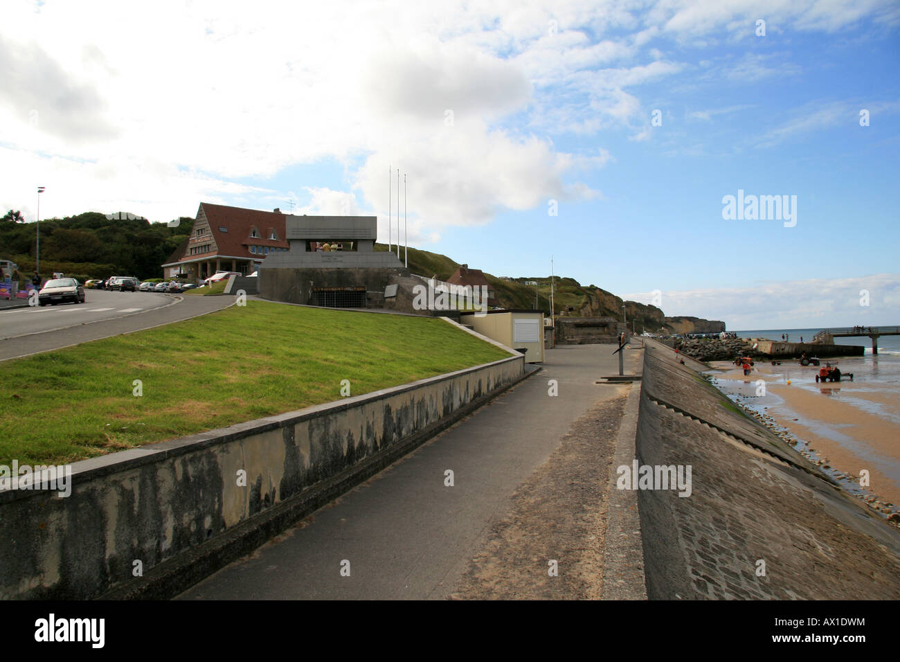 The National Guard Memorial and pillbox overlooking Omaha Beach (Dog ...