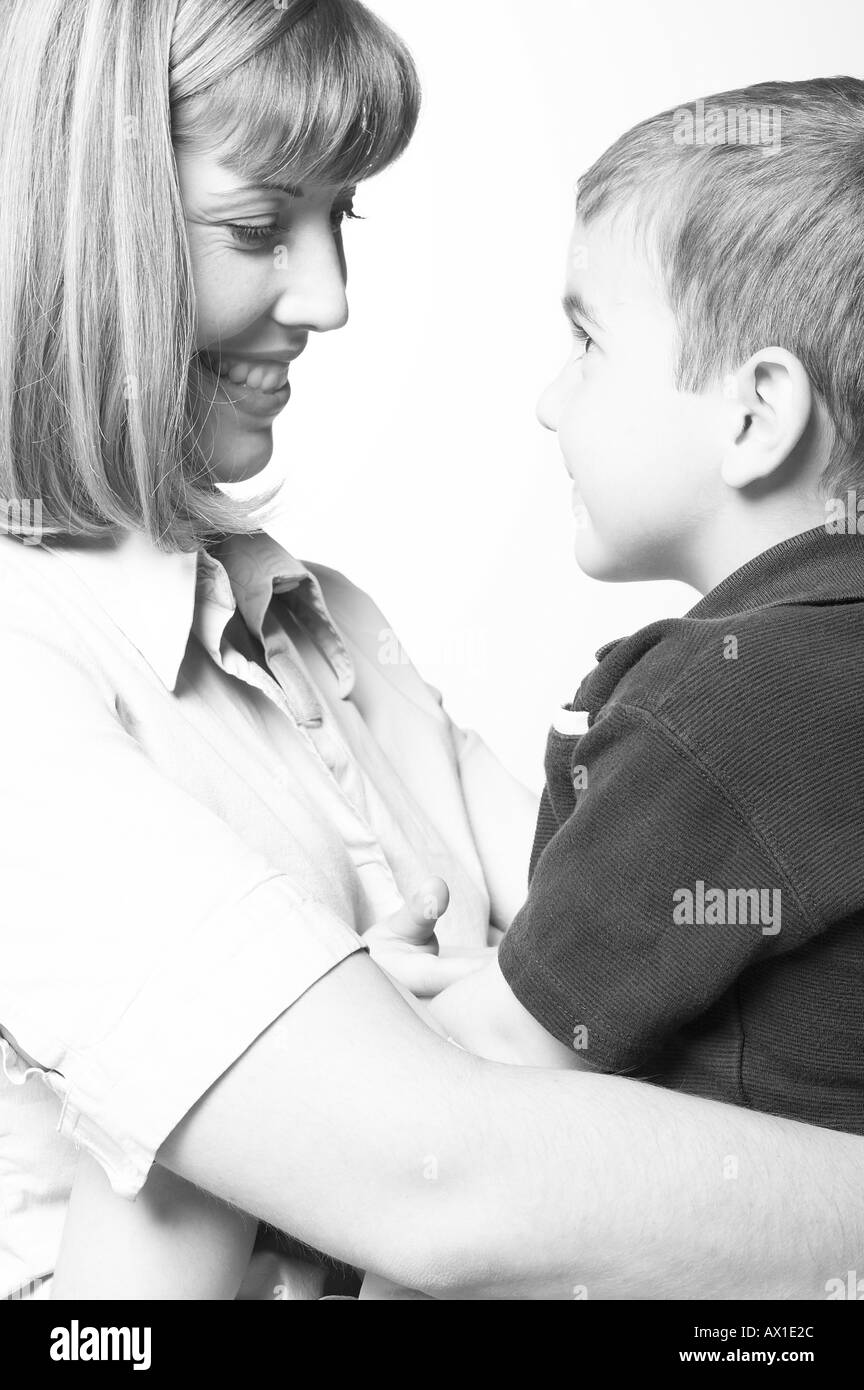 Smiling watching Black and White Stock Photos & Images - Alamy