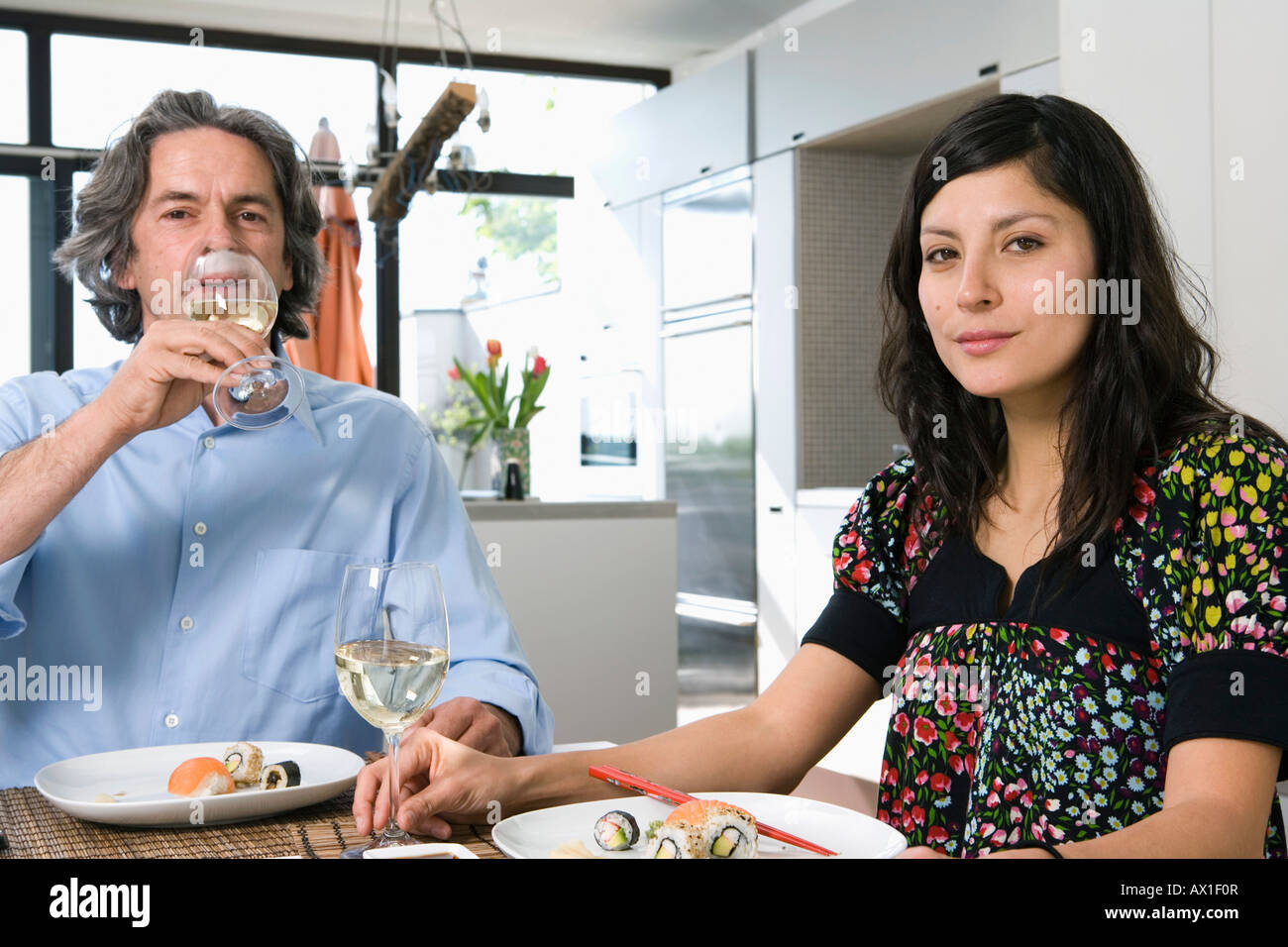 A couple having dinner together Stock Photo - Alamy