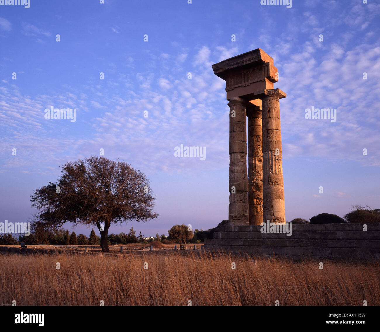 Site of Apollo Acropolis on the island of Rhodes showing the remaining ...